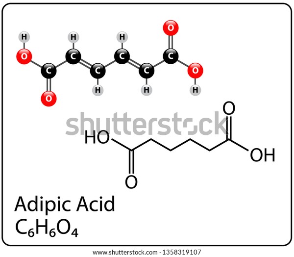 Adipic Acid Molecule Structure Stock Vector (Royalty Free) 1358319107