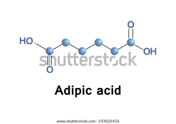 Adipic Acid Organic Compound This Dicarboxylic Stock Vector (Royalty ...
