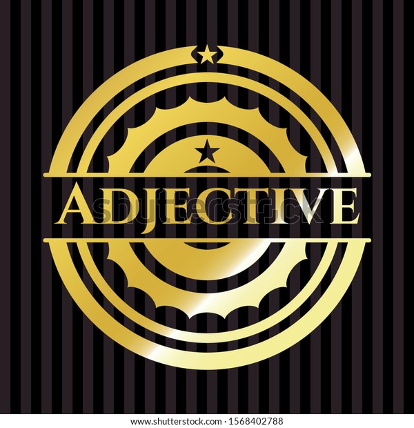 Adjective Golden Emblem Badge Vector Illustration: vector de stock ...