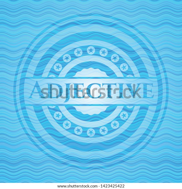 Adjective Light Blue Water Emblem Vector Stock Vector (Royalty Free ...