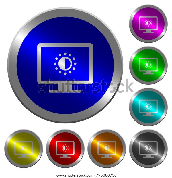 Adjust Screen Saturation Icons On Round Stock Vector (Royalty Free ...