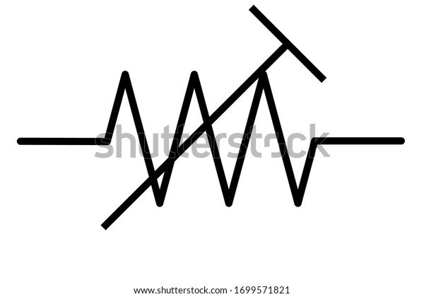 Adjustable Resistor Symbols Electrical Electronic Applications Stock ...