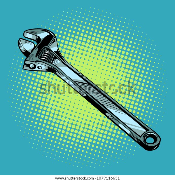 Adjustable Wrench Tool Pop Art Retro Stock Vector (Royalty Free ...
