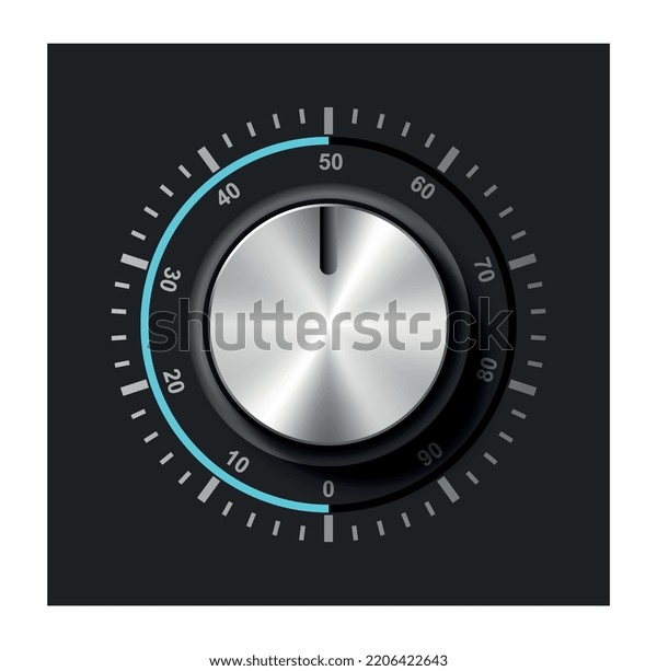Adjustment Round Dial Shiny Gray Button Stock Vector (Royalty Free ...