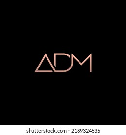 Adm Monogram Logo Lettering Typographic Style Stock Vector (Royalty ...