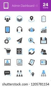 Admin Dashboard Filled Blue Black Icons Stock Vector (Royalty Free ...