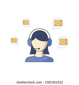 Admin Icon Girl Illustration Vector Customer Stock Vector (Royalty Free ...
