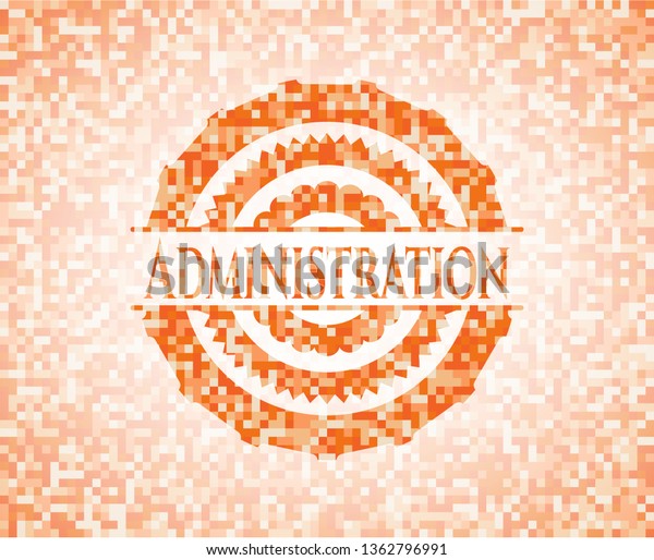 Administration Abstract Orange Mosaic Emblem Background Stock Vector ...