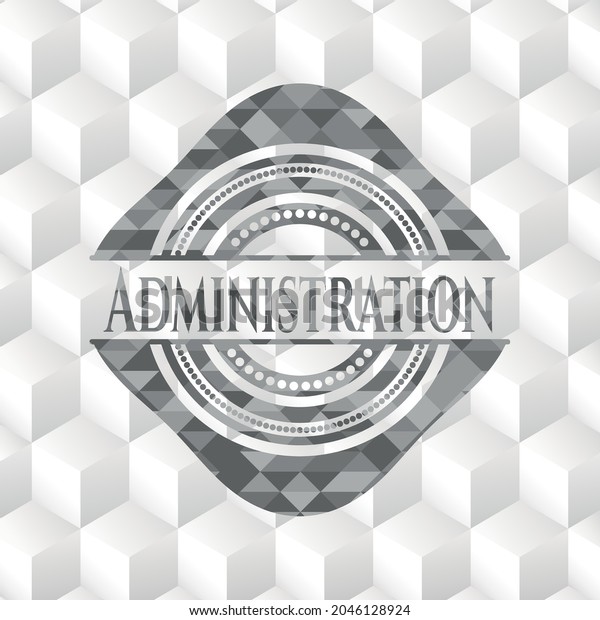 Administration Grey Emblem Vintage Geometric Cube Stock Vector (Royalty ...