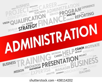 Administration Word Cloud Business Concept Stock Vector (Royalty Free ...