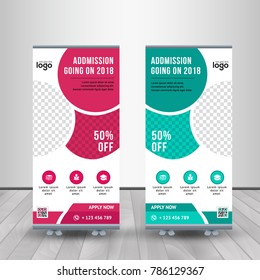 Admission Going On Roll Banner Design: เวกเตอร์สต็อก (ปลอดค่าลิขสิทธิ์ ...