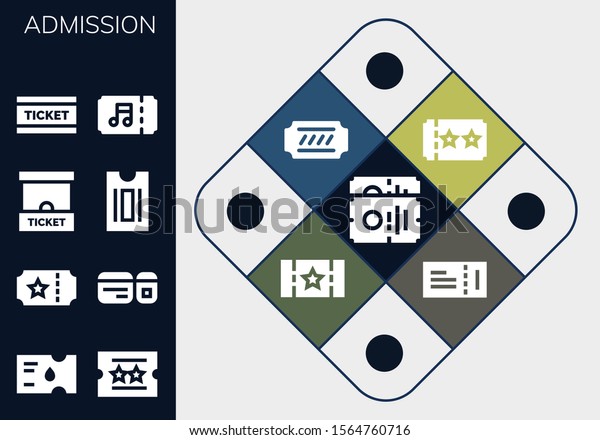 Admission Icon Set 13 Filled Admission Stock Vector (Royalty Free ...
