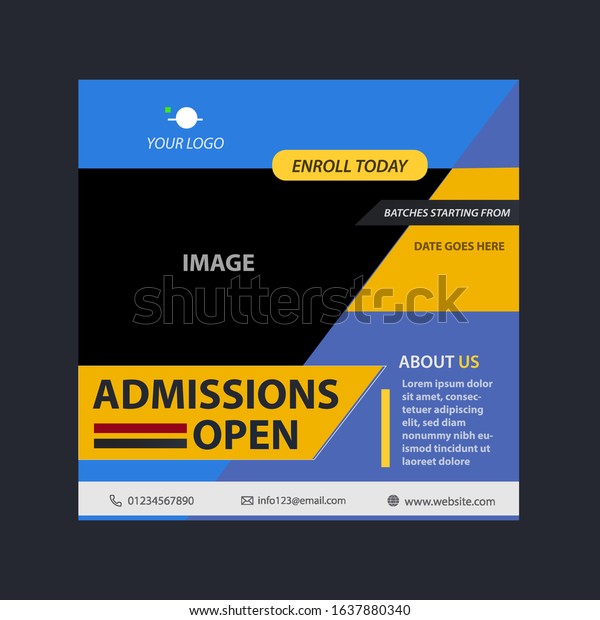 Admission Open Banner Template Design Vector Stock Vector (Royalty Free ...