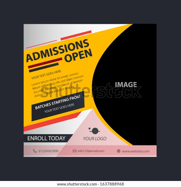 Admission Open Banner Template Design Vector Stock Vector (Royalty Free ...