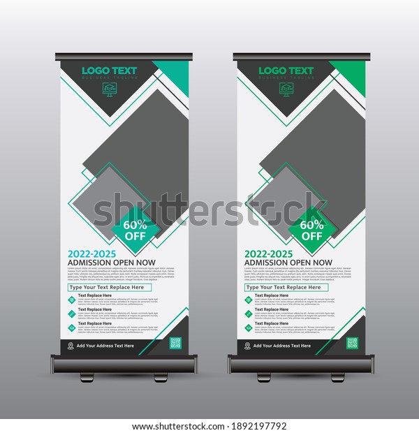 Admission Open Roll Banner Design Template: เวกเตอร์สต็อก (ปลอดค่า ...