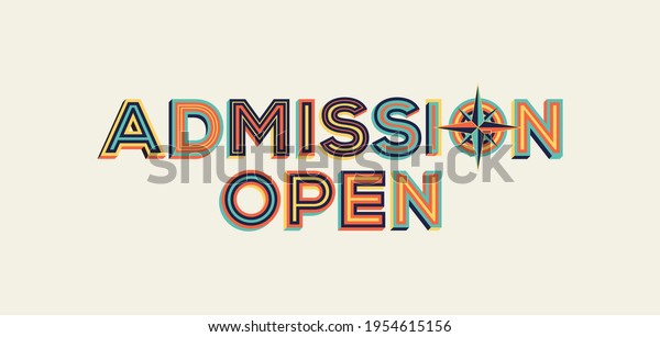 Admission Open Word Modern Typography Design: เวกเตอร์สต็อก (ปลอดค่า ...