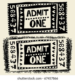 Admit One Sketchy Doodle Stock Vector (Royalty Free) 67457866 ...