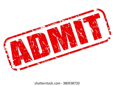 Admit Red Stamp Text On White Stock Vector (Royalty Free) 380938720