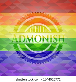 Admonish Emblem On Mosaic Background Colors Stock Vector (Royalty Free ...