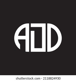Ado Letter Logo Design On Black Stock Vector (Royalty Free) 2118824930