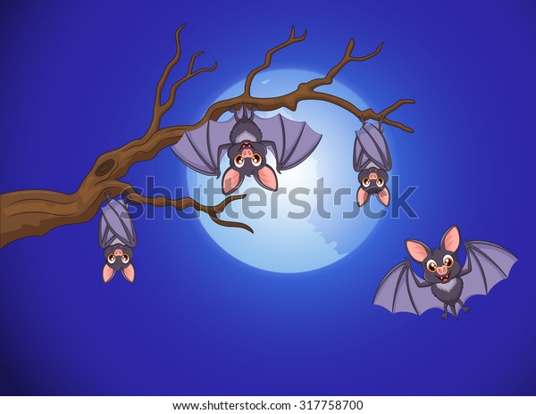 Adorable Bat Cartoon Sleeping Fly Night Stock Vector (Royalty Free ...