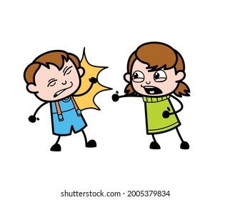 Adorable Cute Cartoon Boy Getting Punch Stock Vector (Royalty Free ...