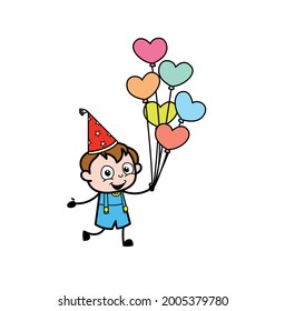 Adorable Cute Cartoon Boy Having Party Stock Vector (Royalty Free ...