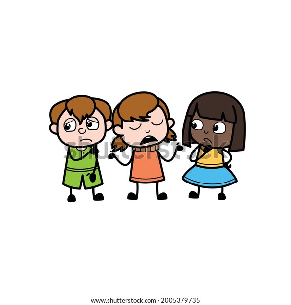 Adorable Cute Cartoon Boy Hurt Girls Stock Vector (Royalty Free ...