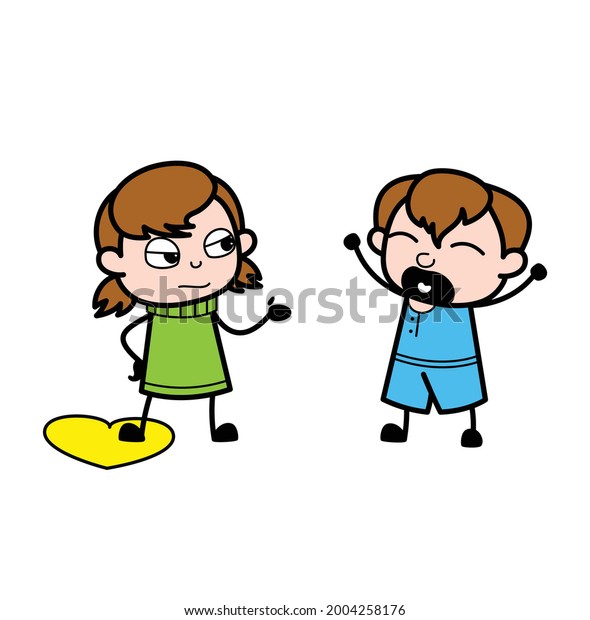 Adorable Cute Cartoon Boy Rejected By Stock Vector (Royalty Free ...