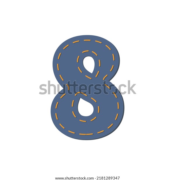Adorable Denim Number 8 Design Element Stock Vector (Royalty Free ...