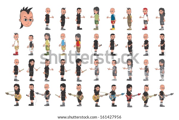 Adorable Full Body Cartoon Guy Pack Stock Vector (Royalty Free ...