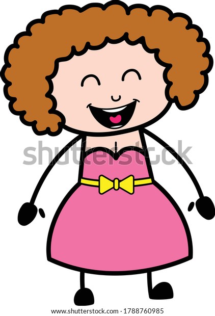 Adorable Young Lady Cartoon Vector Illustration Stock Vector (Royalty ...