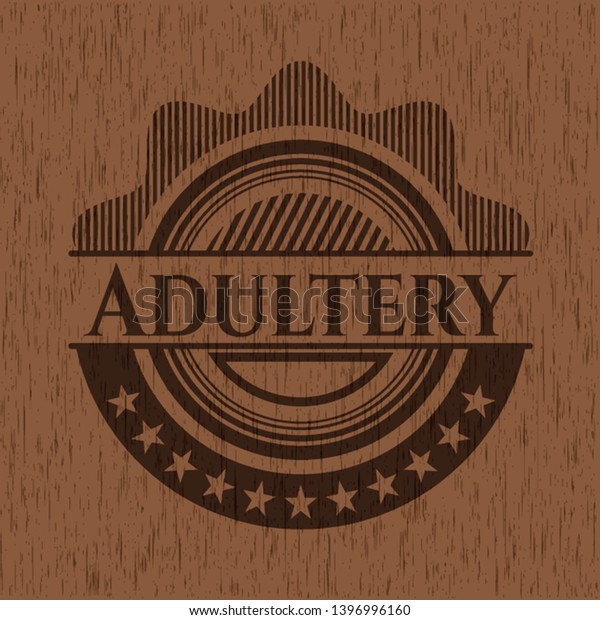 Adultery Realistic Wood Emblem Vector Illustration Stock Vector ...