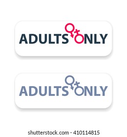 Adults Only Sign Button Design Vector Stock Vector (Royalty Free ...