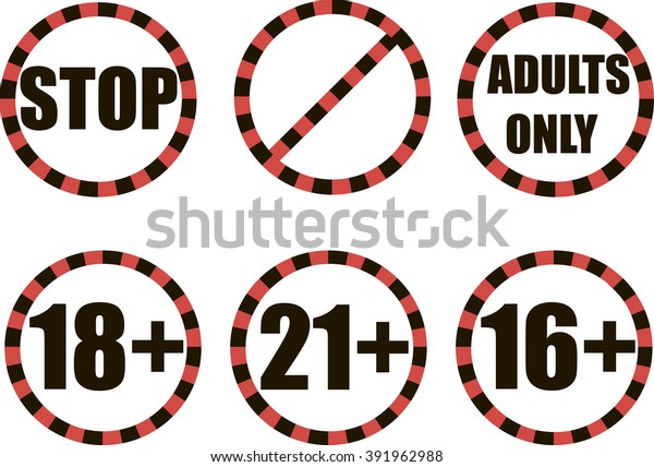 Adults Only Sign Different Variations Stock Vector (Royalty Free ...