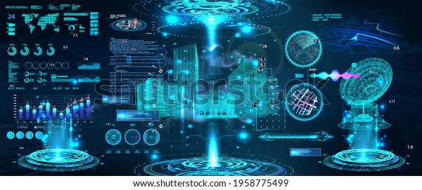 Advance Control Center Hud Ui Building Stock Vector (Royalty Free ...