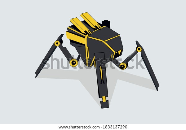 Advance Modern Four Legs Robot Robotic Stock Vector (Royalty Free ...