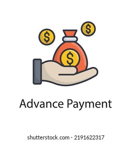 Advance Payment Vector Filled Outline Icon Stock Vector (Royalty Free ...