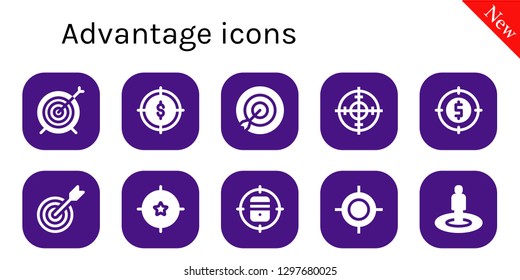 Advantage Icon Set 10 Filled Advantage Stock Vector (Royalty Free ...