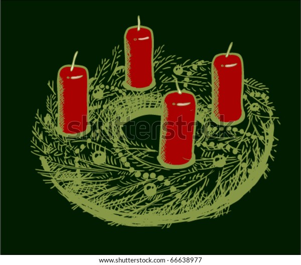 Advent Wreath Sketch Stock Vector (Royalty Free) 66638977