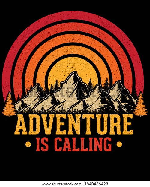 Adventure Calling Hiking Tshirt Design Stock Vector (Royalty Free ...