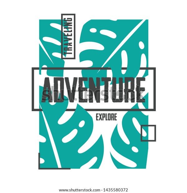 Adventure Explore Traveling Hand Drawn Lettering Stock Vector (Royalty ...