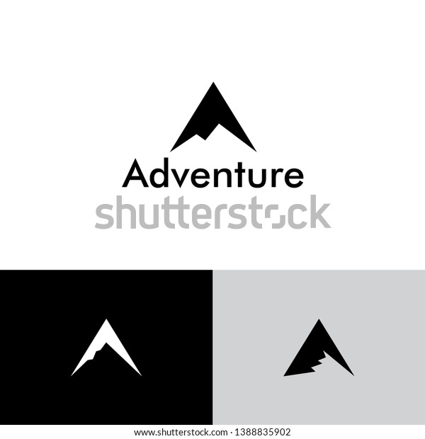 Adventure Simple Logo Icon Mountain Monogram Stock Vector (Royalty Free ...