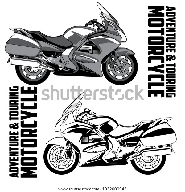 Adventure Touring Motorcycle Vector Image Design Stock Vector (Royalty ...