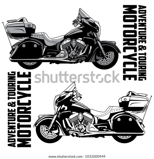 Adventure Touring Motorcycle Vector Image Design Stock Vector (Royalty ...