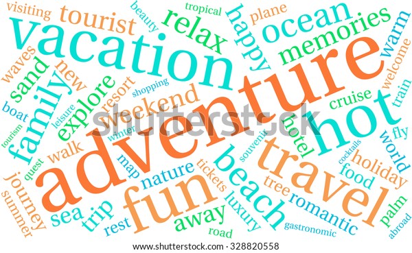 Adventure Word Cloud On White Background Stock Vector (Royalty Free ...