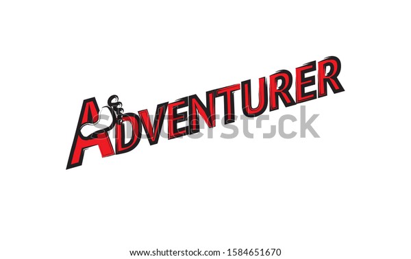 Adventurous Logo Vector Illustration White Background 스톡 벡터(로열티 프리 ...