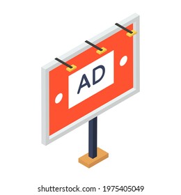 Advertisement Board Icon Isometric Design Stock Vector (Royalty Free ...