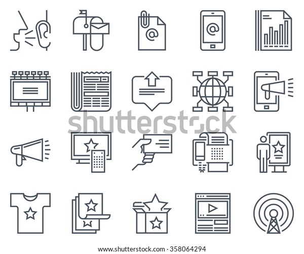 Advertisement Marketing Icon Set Suitable Info Stock Vector (Royalty ...