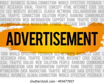 Advertisement Word Cloud Collage Business Concept Stock Vector (Royalty ...